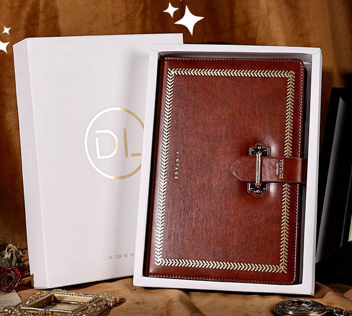 Vintage Textured PU Notebook with Classic Metal Clasp | Custom Notebook ...
