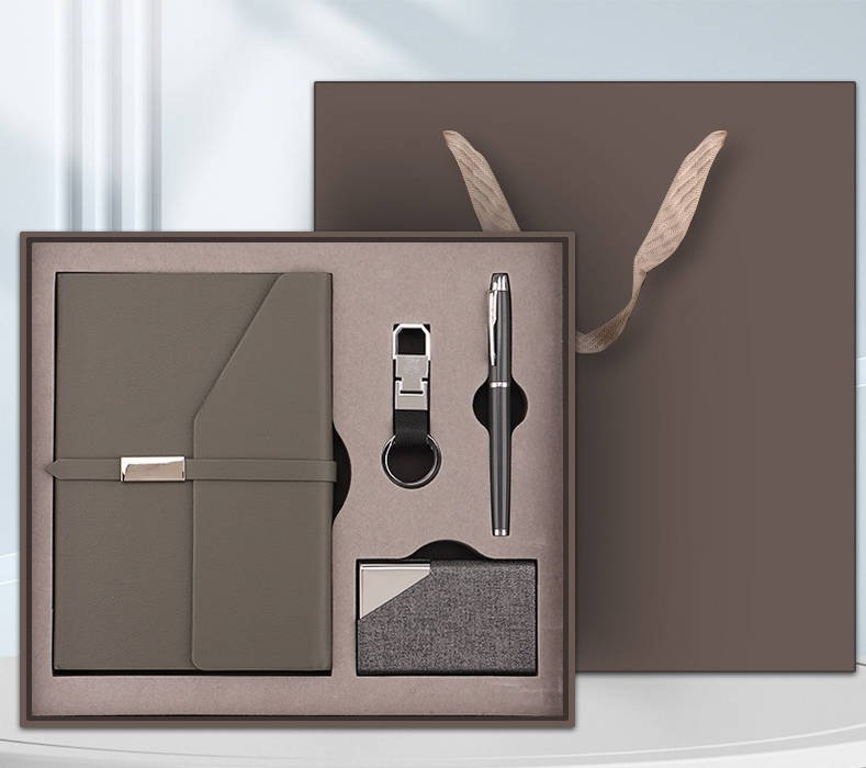 Rectangular Magnetic Snap Tri-fold Business Notebook Gift Set | Custom ...
