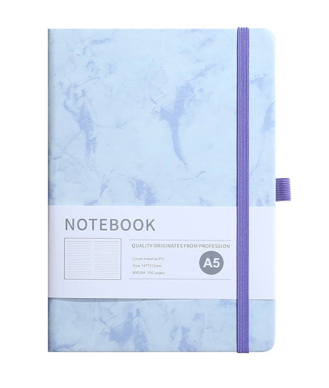 Marble Pattern Notebook with Elastic Closure Strap - SnowInk Printing ...