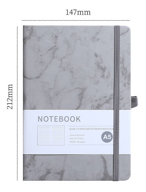 Marble Pattern Notebook with Elastic Closure Strap - SnowInk Printing ...